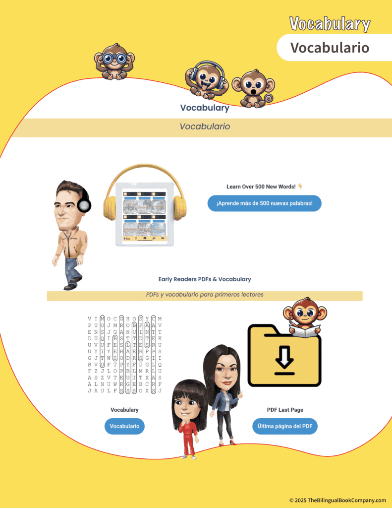 English Spanish Bilingual Audiobooks Instructions Vocabulary And Word ...